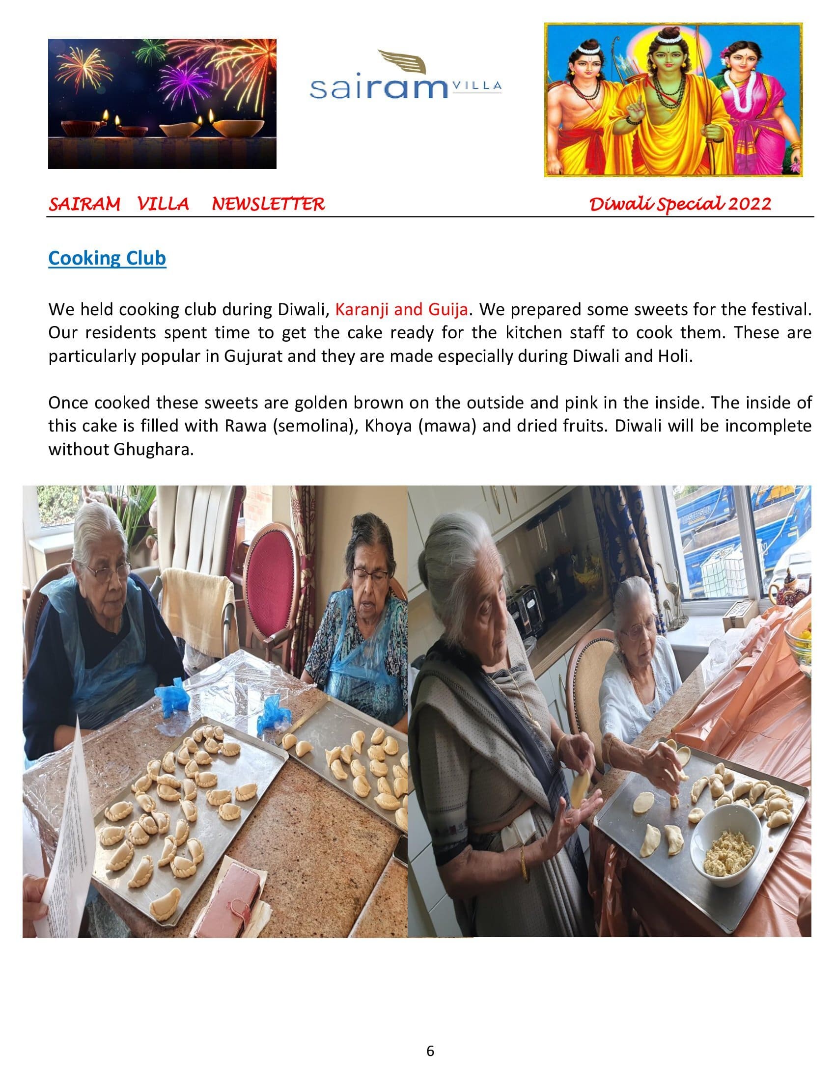 Sairam Villa - Diwali Newsletter 2022 - Angelcare PLC | MNS Care PLC